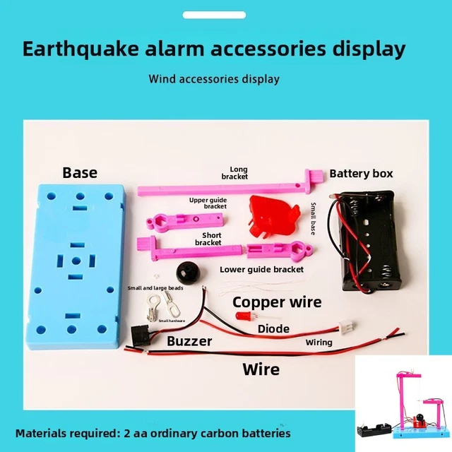 SCIENCE EXPERIMENT DIY Children Earthquake Alarm Kit With Electric ...