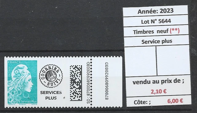 TIMBRES DE FRANCE ANNEE 2023 DE LUXE N° 5644 (1 val) NEUF(**) VENDU PRIX COUTANT EUR 2,60 ...