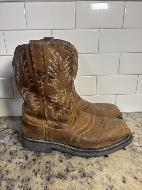 ARIAT MENS SIERRA Saddle Aged Bark Steel Toe Western Boots 10010134 ...