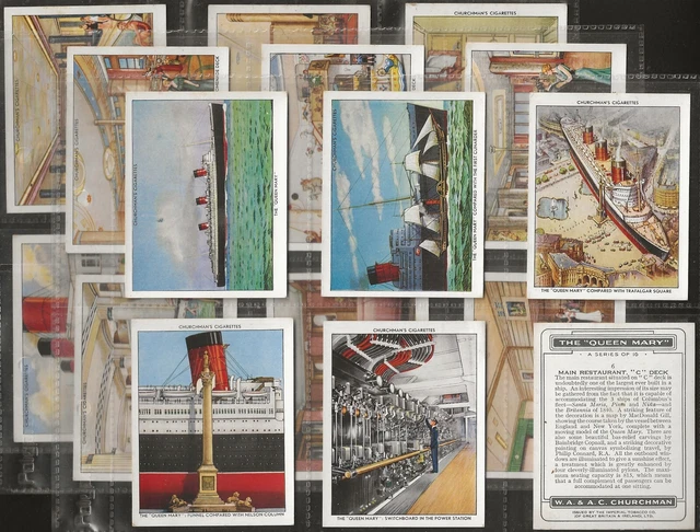 CHURCHMAN-FULL SET- PIPES Of The World The Queen Mary (L16 Cards) £3.75 ...