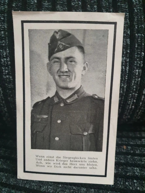 ORIGINAL GERMAN WW2 soldiers death Card Ludwig Erath Panzer Rgt 9 Dec ...