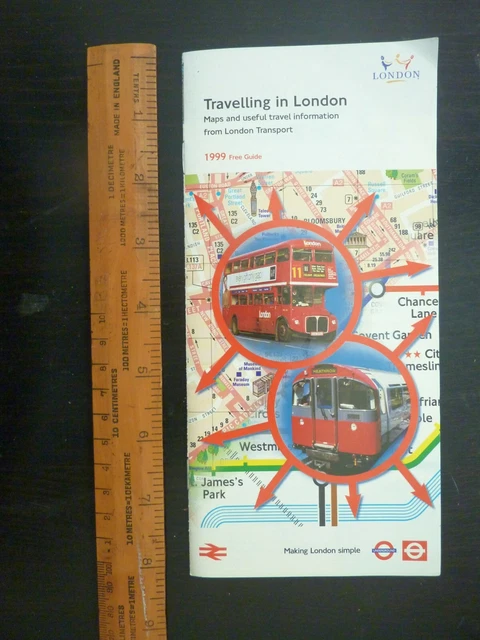 LONDON TRANSPORT 'TRAVELLING in London' 1999, with tourist info, bus ...