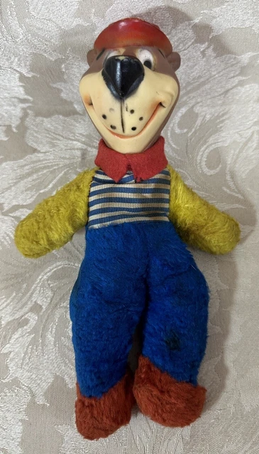 Vintage 1970s Semco Yogi Bear Plush Toy Rubber Vinyl Head Made In