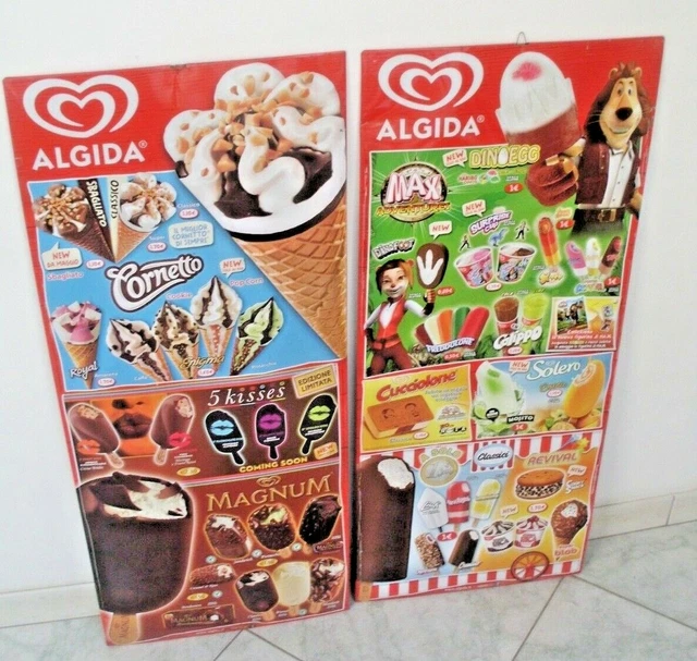 N.2 INSEGNE IN Latta Listino Prezzi Gelati Algida Tabelle Insegna ...