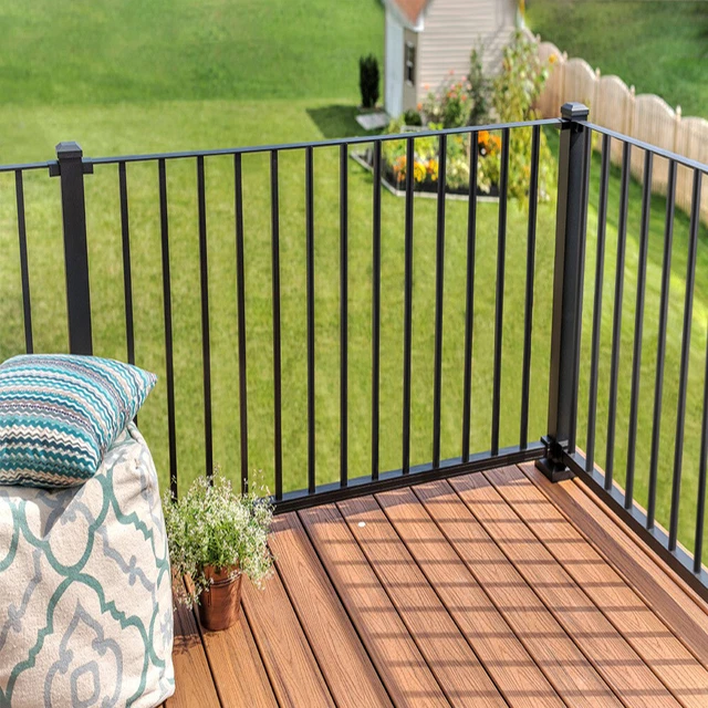 77CM TALL GARDEN Railings Metal Fence Panel Powder Coated Black ...