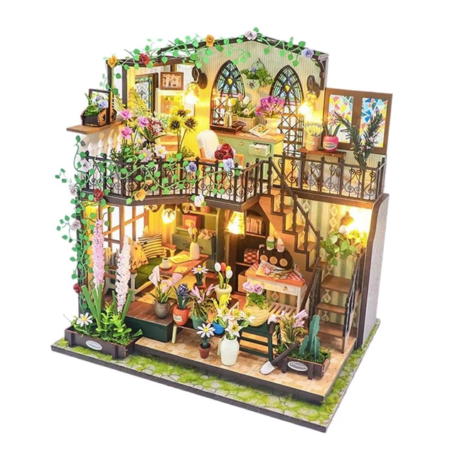 DIY MINIATURE DOLLHOUSE Kits DIY Crafts Tiny House Building Set ...