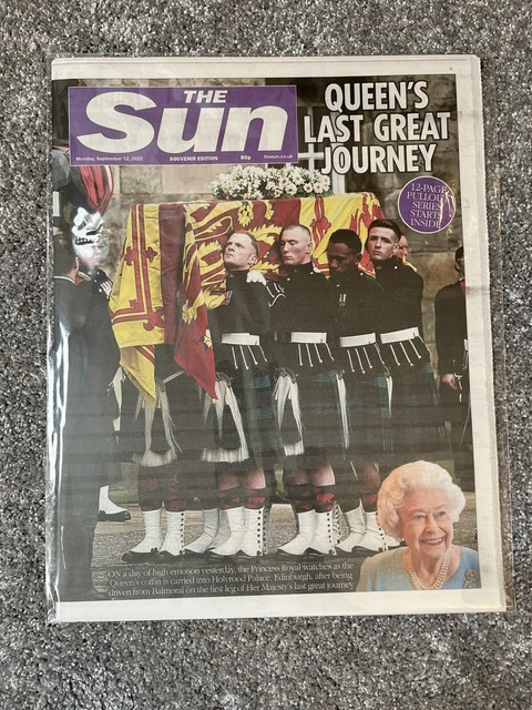 THE SUN NEWSPAPER-QUEEN Elizabeth Ii Death Uk-12Th September 2022 ...