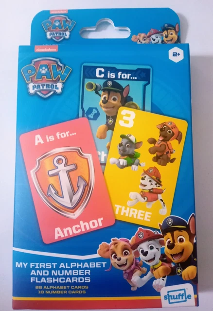 PAW PATROL ALPHABET and Number Learning Flash Cards | Stocking Filler ...