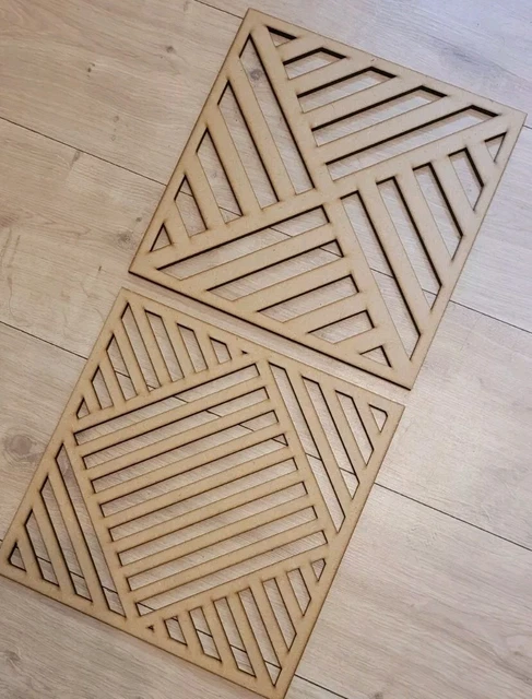 SALE* HERRRINGBONE GRATE Squares Screen Pair Decorative Panel 6mm 30cm ...