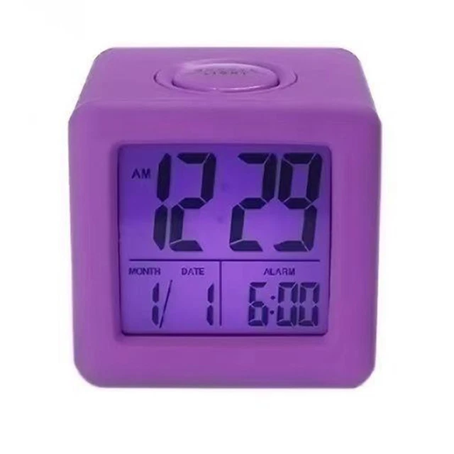 SOFT SQUARE ALARM Clock with Clear Time Display Snooze and Light ...
