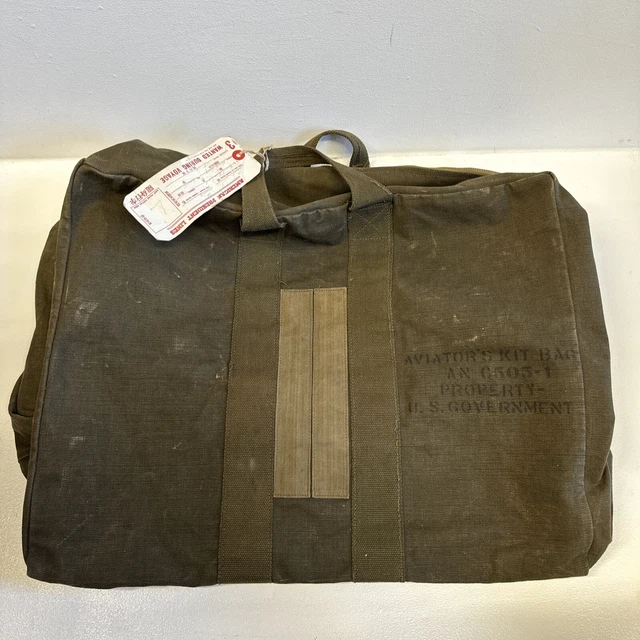 VINTAGE WWII AVIATORS Kit Bag AN 6505 -1 US Air Force USAF Rare 2 ...