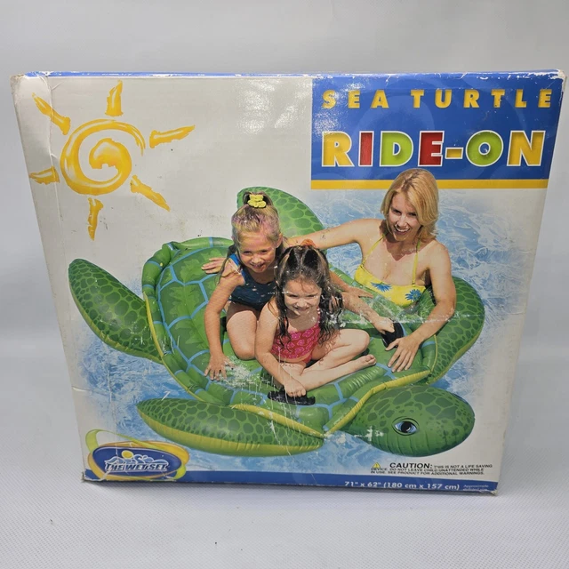 INTEX THE WET Set Inflatable Sea Turtle Ride-On Pool Float 71"x62 ...