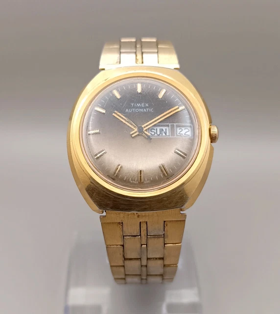TIMEX 1970S AUTOMATIC Gold Two Tone Dial Great Britain Vintage Watch £ ...
