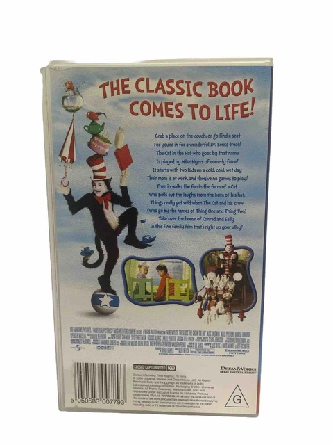 THE CAT IN the Hat Dr Seuss VHS G PAL Universal Dreamworks 2004 $15.00 ...