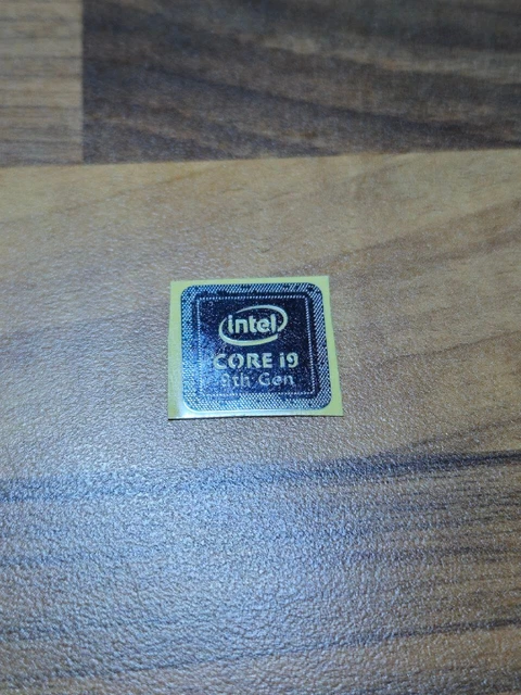 INTEL CORE I9 9th Gen Sticker Silver Chrome Metal Badge Desktop Laptop ...