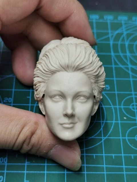 1:6 UNPAINTED FEMALE Head Carved Sculpt Plastic PVC Model Toy DIY Part ...