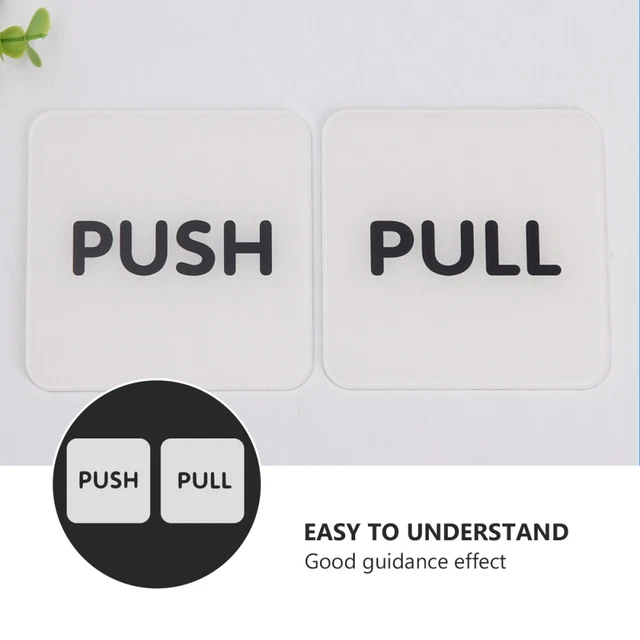 AUTOCOLLANT DE PORTE Push Pull Signe Poussoir Panneau En Verre Bureau ...