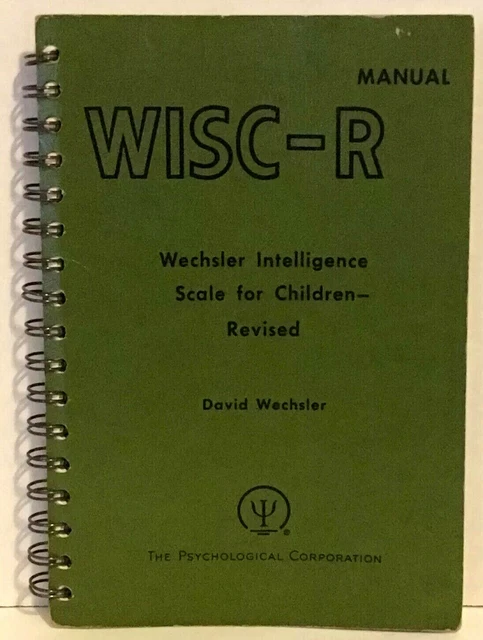 1974 WISC-R VINTAGE Wechsler Intelligence Scale For Children- Revised ...