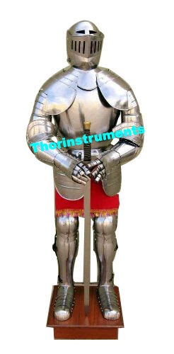 MEDIEVAL KNIGHT SUIT of Armor Combat Full Body Armour With Wooden Stand ...