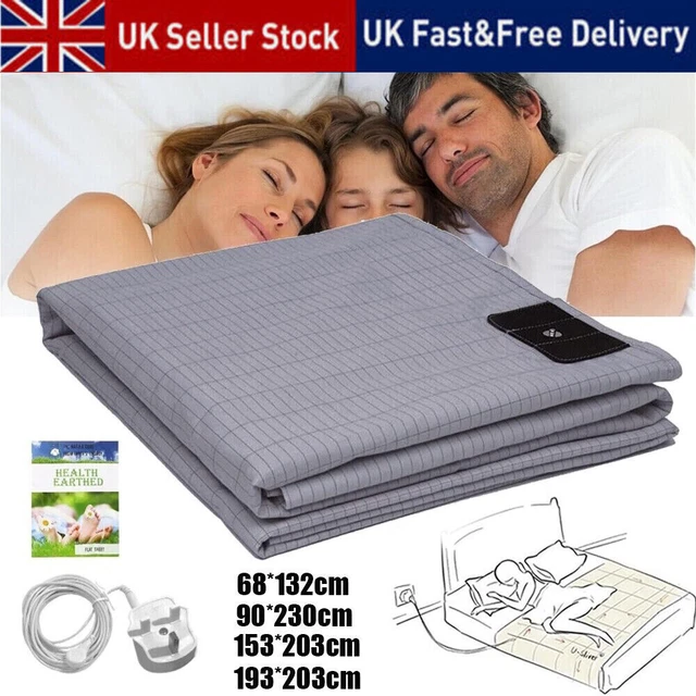 ORGANIC FLAT GROUNDING Sheet Bed Earthing Conductive Silver Fiber ...