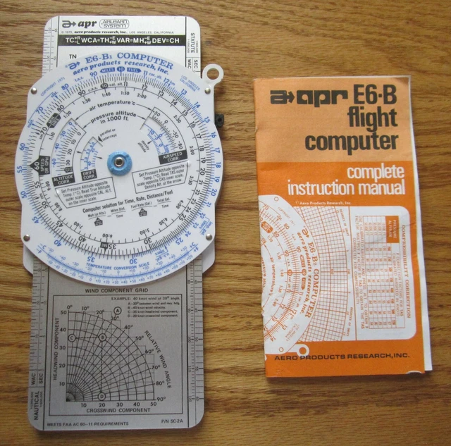 E6-B1 FLIGHT COMPUTER APR Universal Aero Products Research With Manual $50.00 - PicClick CA