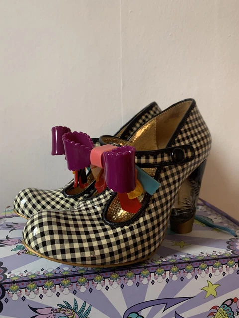 IRREGULAR CHOICE ‘LOVE You’ Perspex Heels With Plastic Bow EU40 Gingham ...