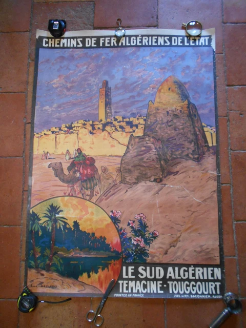 ANCIENNE AFFICHE CHEMINS De Fers Algériens Eugène Deshayes Baconnier Alger 1925 EUR 280,00 ...