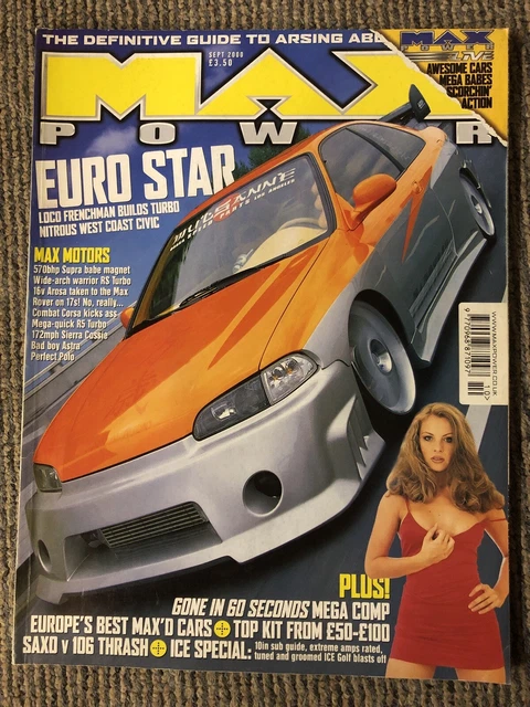 MAX POWER MAGAZINE September 2000. Sierra Cosworth, Supra, Max Babe ...