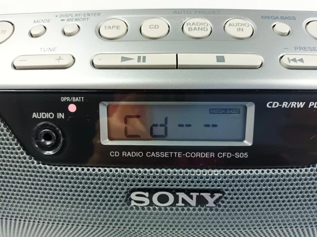 SONY CFD-S05 STEREO Boombox CD Compact Disc Radio Cassette Music Player ...