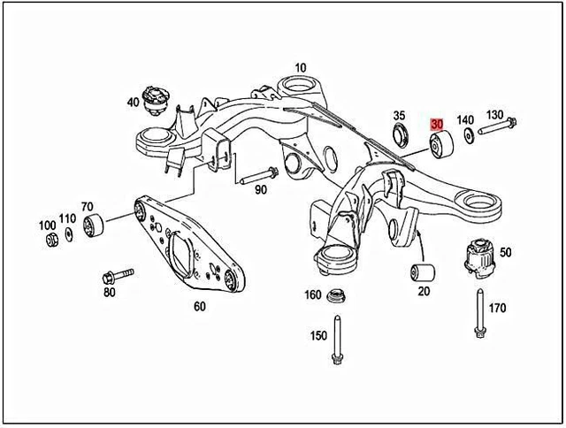 MERCEDES-BENZ E W211 Rear Subframe Rubber Bushing A2113511142 Original ...