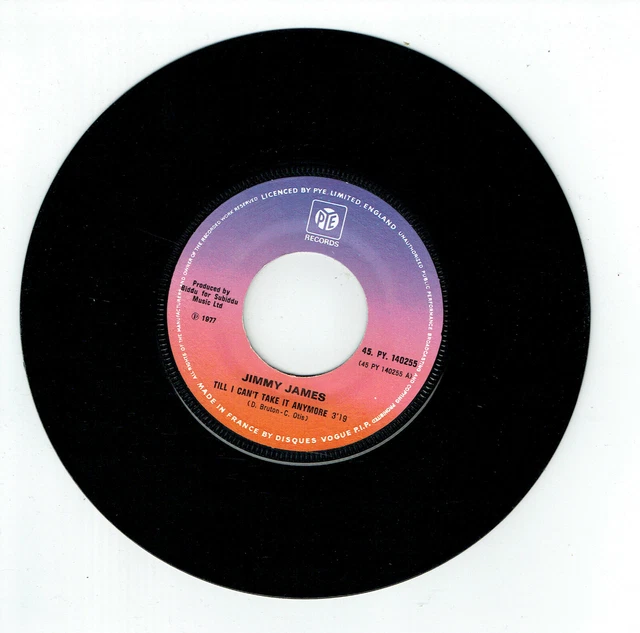 JIMMY JAMES 45RPM SP 7" TILL I CAN'T TAKE ANYTHING MORE - PYE RECORDS ...