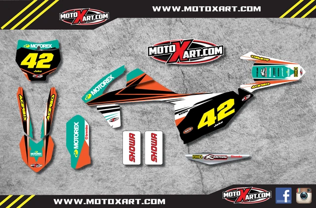 CUSTOM GRAPHICS FULL kit STRIKE style to fit KTM SX SXF 125 250 450 ...