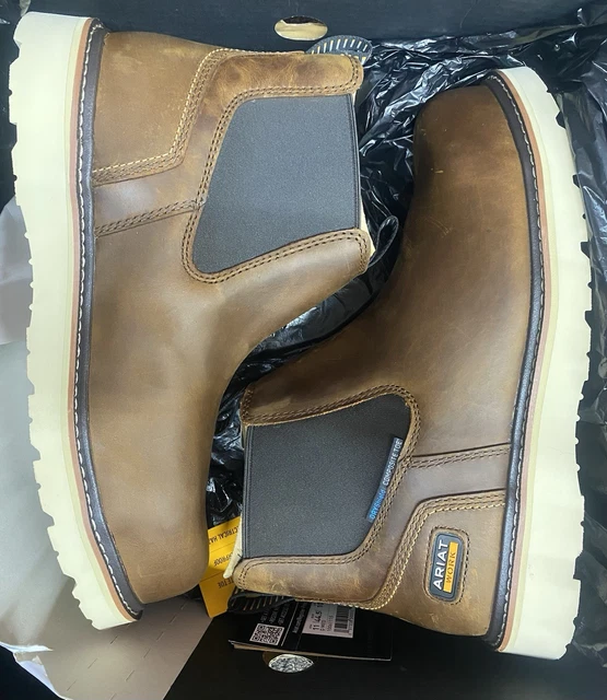 ARIAT REBAR WEDGE Chelsea Waterproof Composite Toe Work Boots £108.83 ...