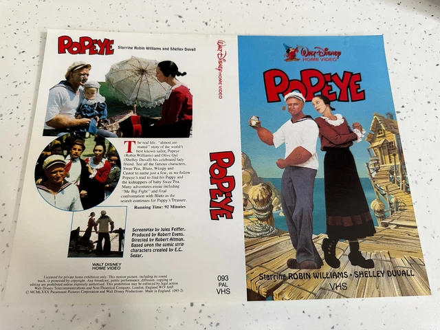POPEYE - SAMPLE VHS Video Sleeve - UK Small Box Walt Disney £8.99 ...