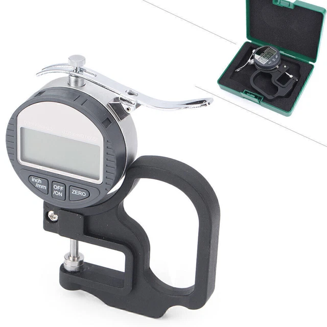 0.01MM DIGITAL THICKNESS Gauge Meter Electronic Micrometer LCD Handle ...
