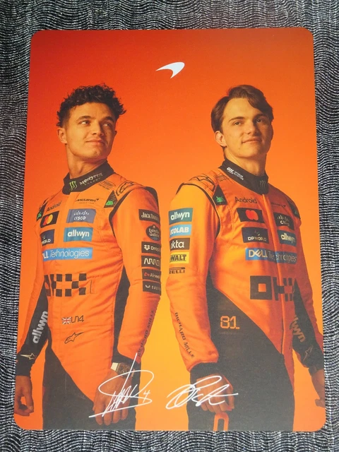 MCLAREN F1 2025 driver card Lando Norris Oscar Piastri (printed ...