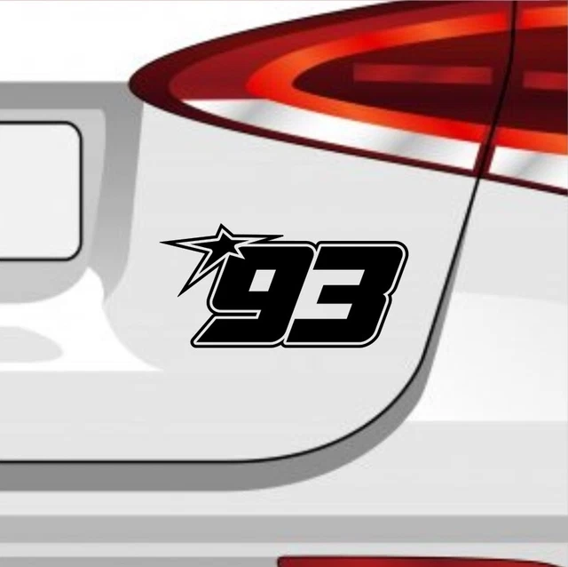 START NUMBER 93 Sticker Racing Start Sticker Car Number MTB Motorcycle ...