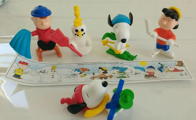 5 X SNOOPY Peanuts UFS Kinder Surprise Egg Toys VINTAGE Retro Rare ...