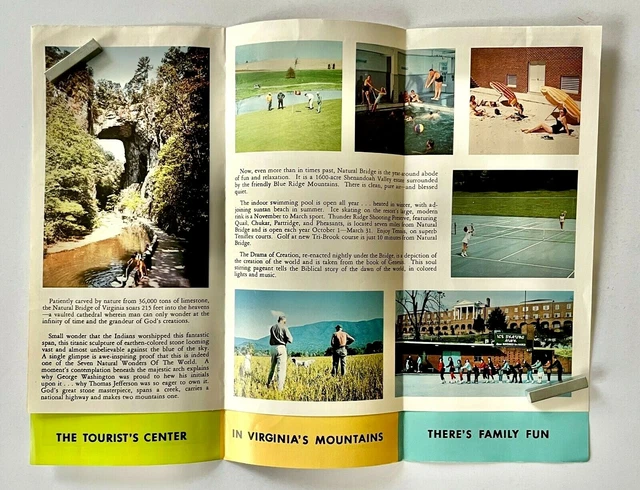 1960S NATURAL BRIDGE Virginia Vintage Travel Brochure Tourist VA 7 ...