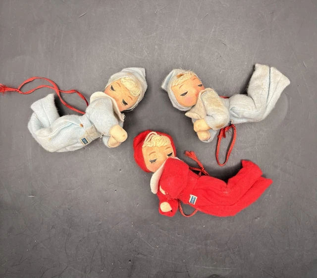 VINTAGE 1960S RED Crawling Pixie Elf Baby Japan Toy Doll Christmas ...