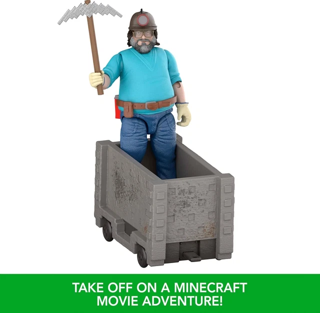 MATTEL MINECRAFT ACTION Figure Set, Explosive Minecart Escape with 4 ...