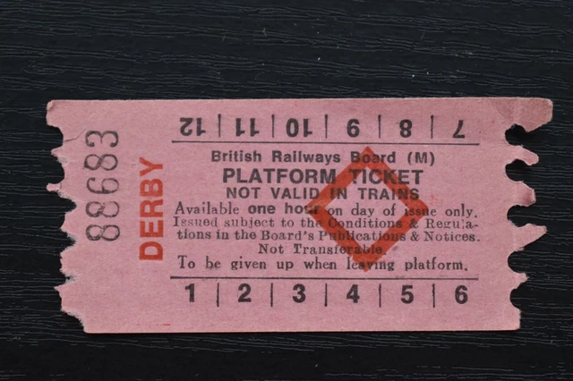 RAILWAY TICKET - British Railways BR DERBY Platform Ticket No. 88683 ...