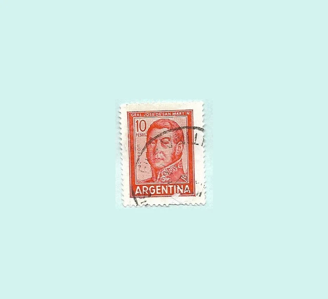 ARGENTINA 1963 10 Pesos Carl Jose De San Martin Used postal stamp $1.29 ...