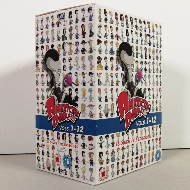 AMERICAN DAD COMPLETE Seasons 1-12 All 212 Episodes 36 Disc DVD Box Set ...
