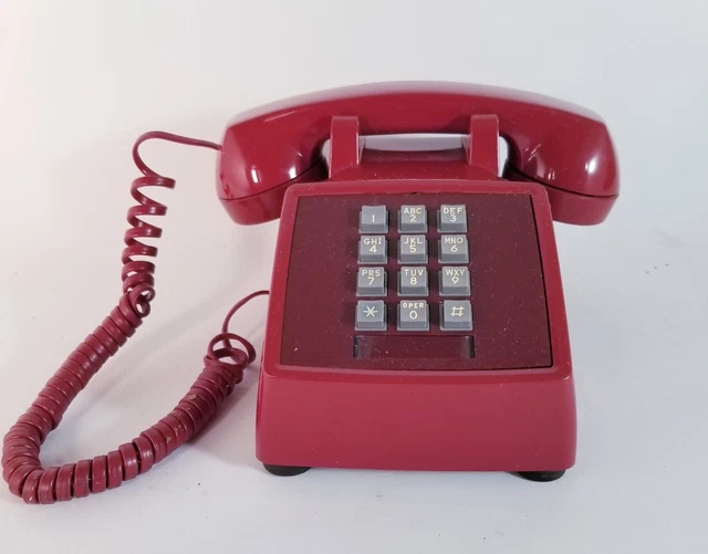 VINTAGE WESTERN ELECTRIC Bell System Red Push Button Phone 2500 DMG £37 ...
