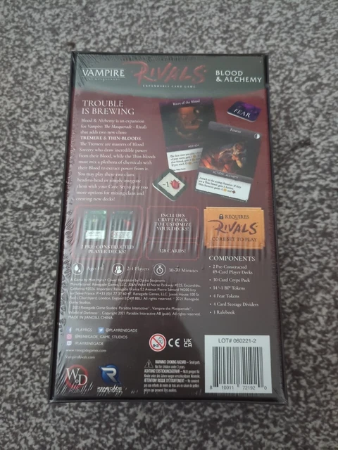 VAMPIRE THE MASQUERADE Rivals: Blood And Alchemy EUR 17,56 - PicClick FR