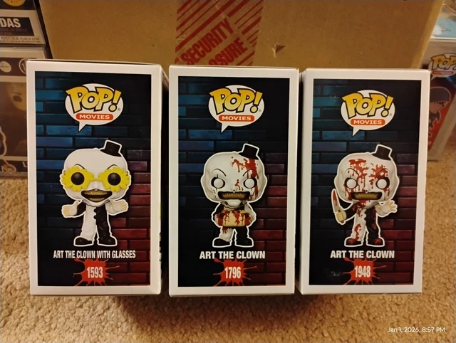 FUNKO POP! TERRIFIER 1-3: Art the Clown Bundle w/ a Autograph by ...