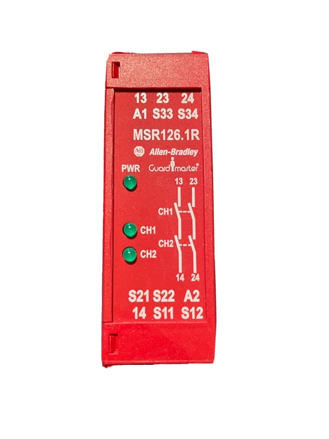 ALLEN BRADLEY MSR126.1R Series Dual-Channel Safety Switch/Interlock ...