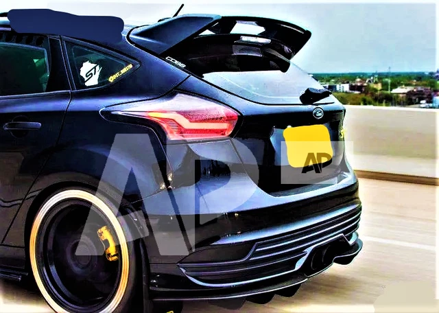 FORD FOCUS 'RS Style' Look ST MK3 MK3.5 Gloss Black Boot Roof Spoiler ...