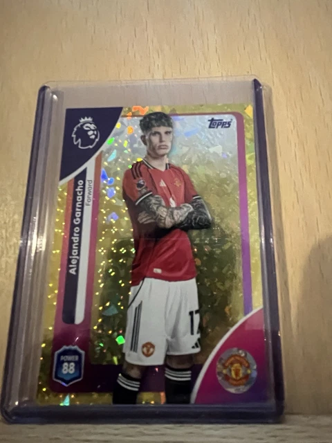 TOPPS PREMIER LEAGUE Alejandro Garnacho Card 25-26 Numbered 12/50 Gold ...